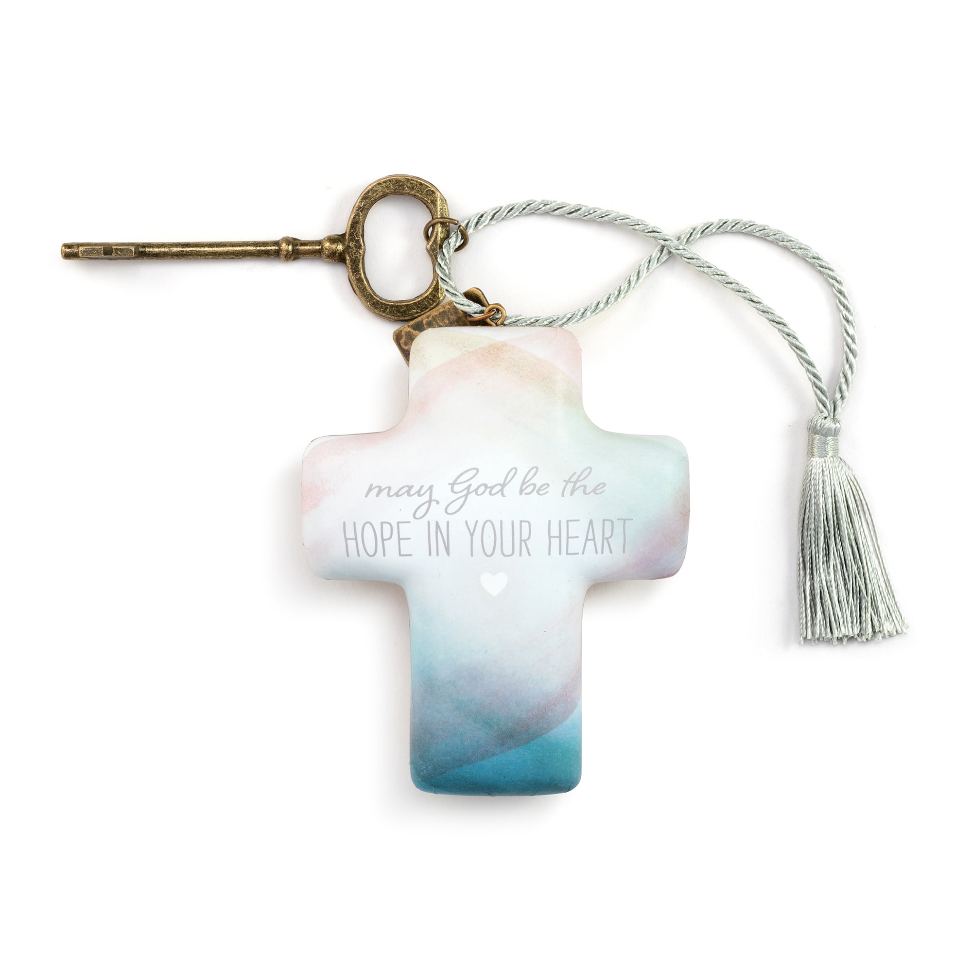 DEMDACO May God Be Hope In Your Heart Blue 4 x 3.5 Resin Stone Art ...