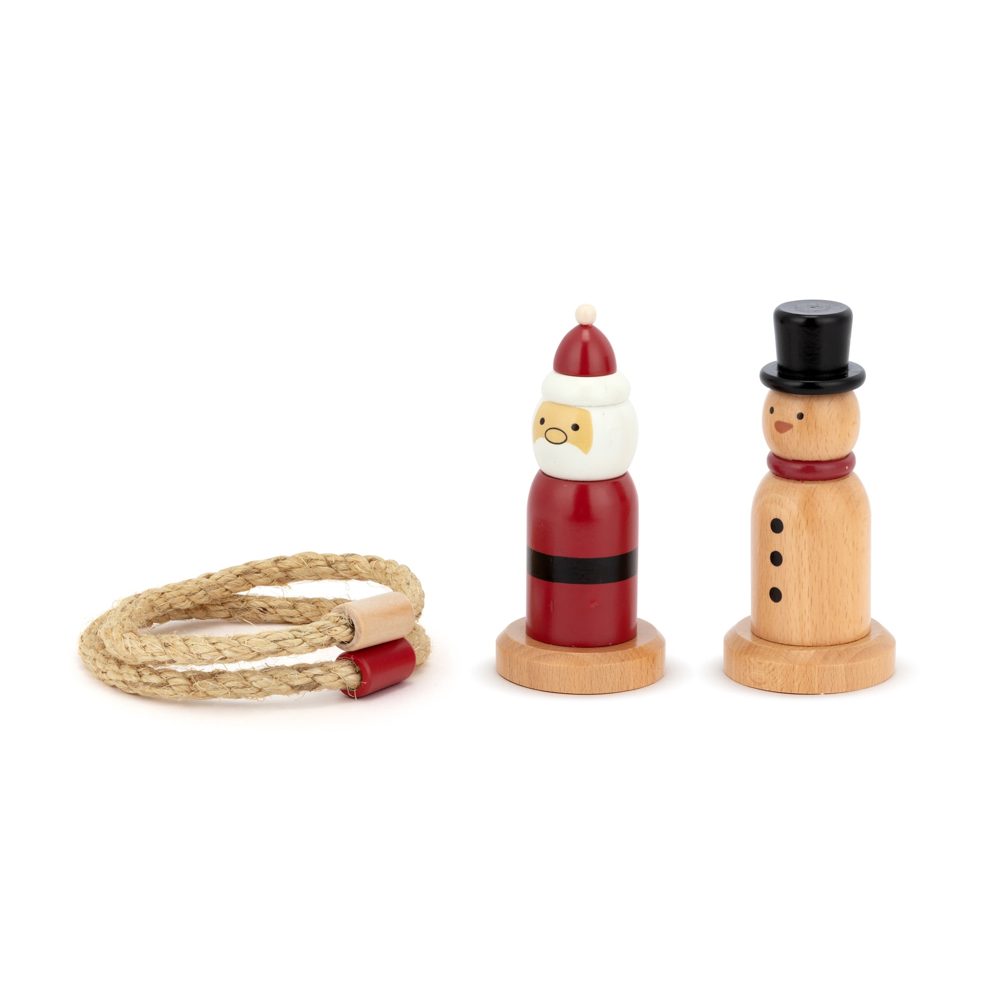DEMDACO Santa and Snowman Red, White, and Brown Wood Holiday Activity ...