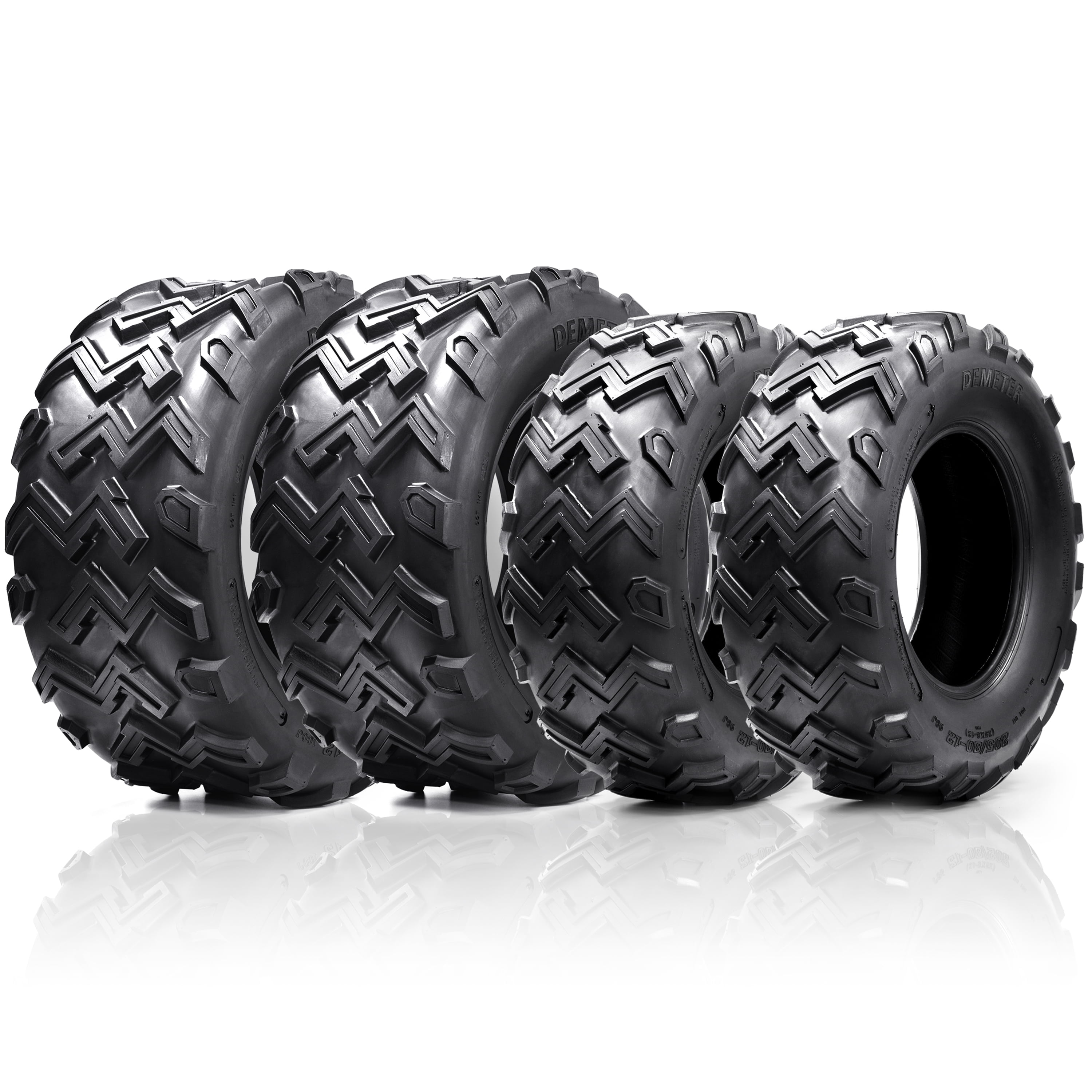 DEMETER All Terrain Set of 4 ATV/UTV Tires 25x8-12 Front & 25x10-12 ...