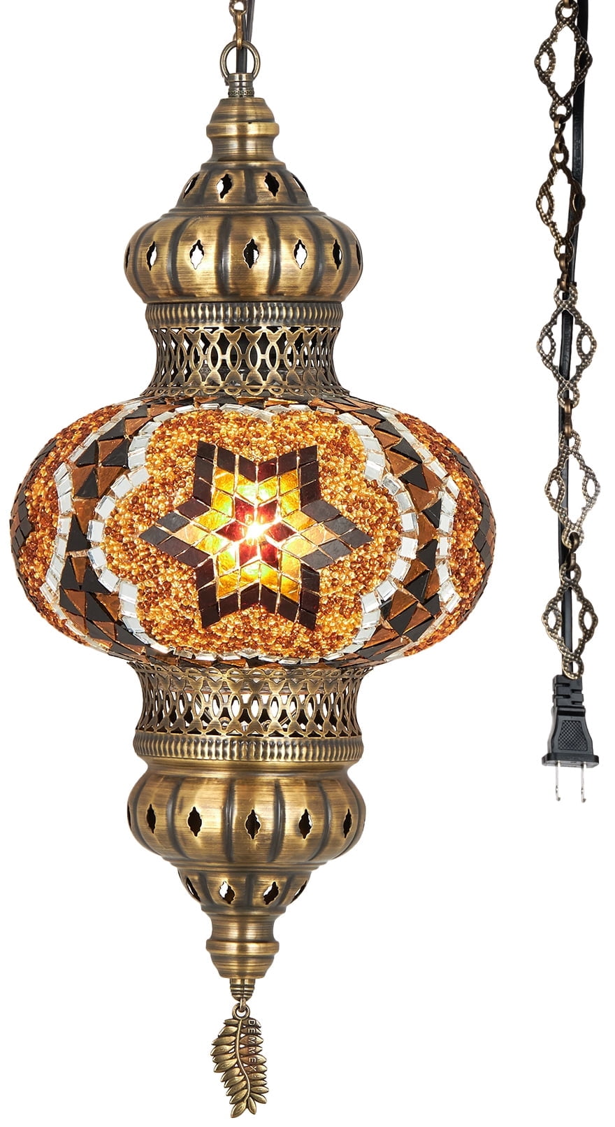 DEMMEX 10" Diameter XL Mosaic Globe Turkish Moroccan Hanging Pendant ...