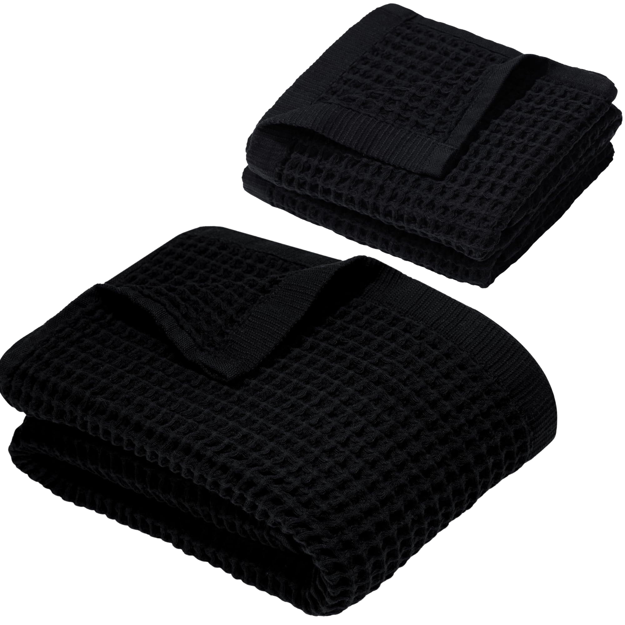 DEMMEX Organic Cotton Waffle Weave Turkish Towel Set for Bathroom, 100% ...