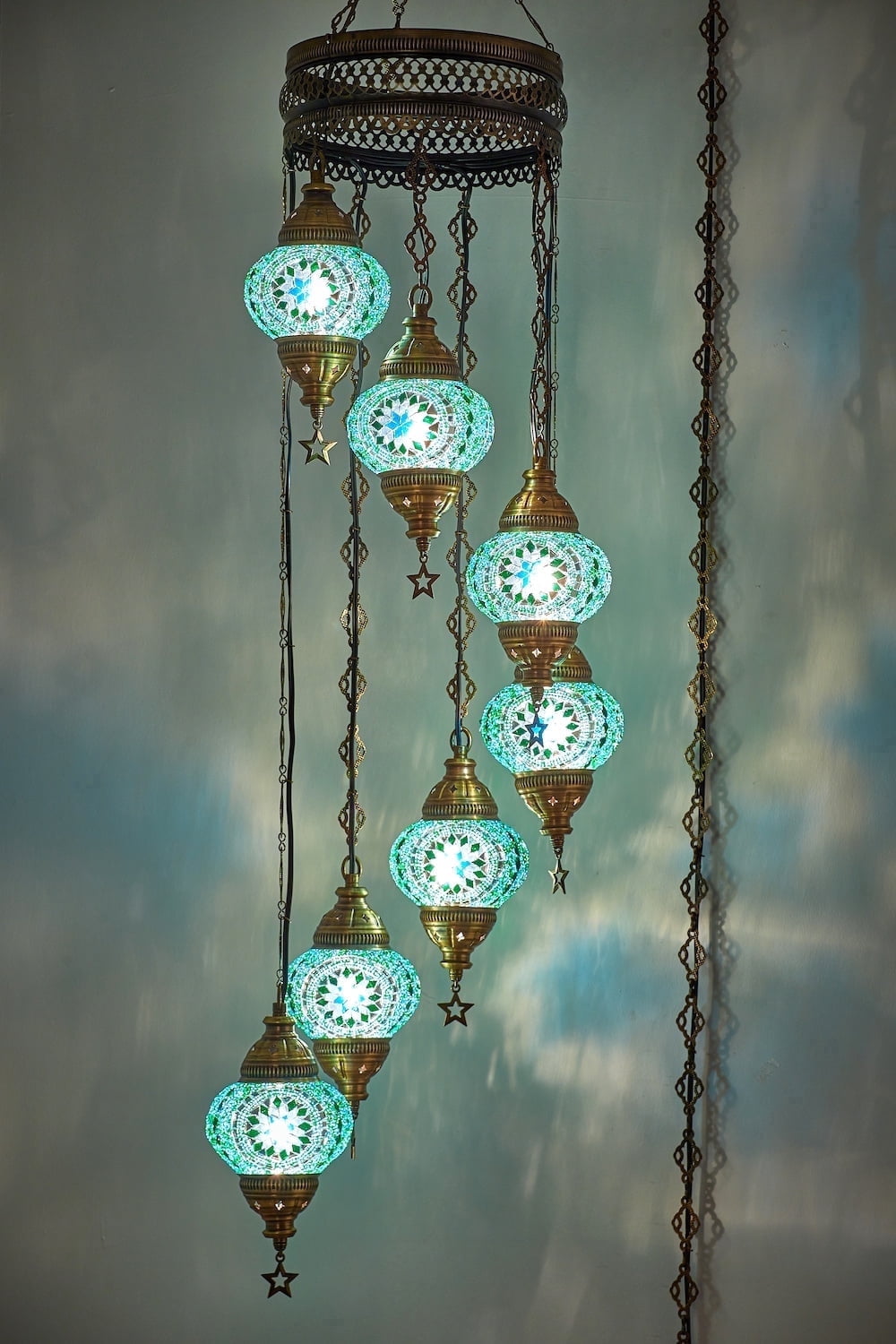 DEMMEX 7-Globe Plug-in Turkish Moroccan Mosaic Chandelier – Tiffany ...