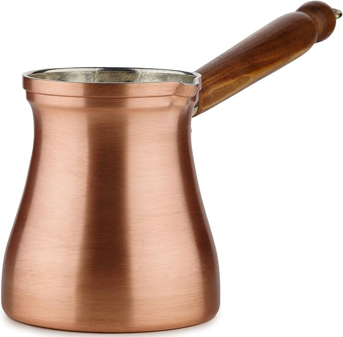 DEMMEX Brushed Copper Turkish Coffee Pot, Cezve Ibrik Briki, Stovetop ...
