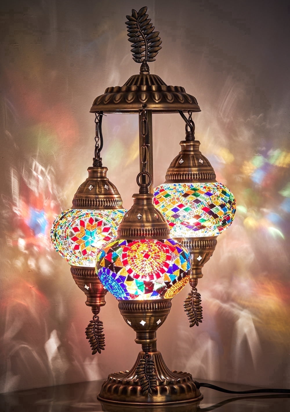 DEMMEX 3 Globes Turkish Moroccan Mosaic Bohemian Table Desk Bedside ...