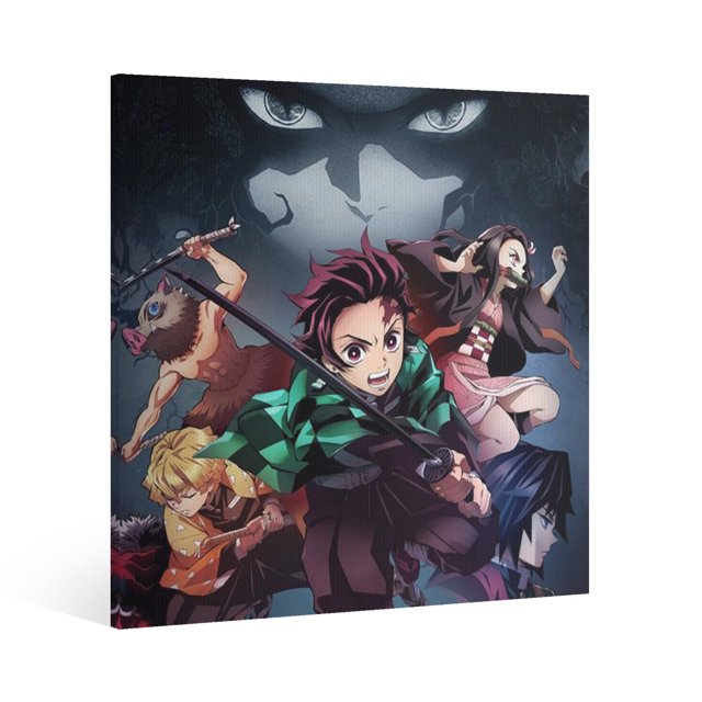 DEMON SLAYER Canvas Wall Art Cartoon Wall Decor | HD Printed & Wooden ...