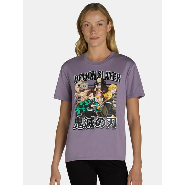 Demon Slayer: Kimetsu no Yaiba Women's Graphic Print Tee XXS-XXL Cotton ...