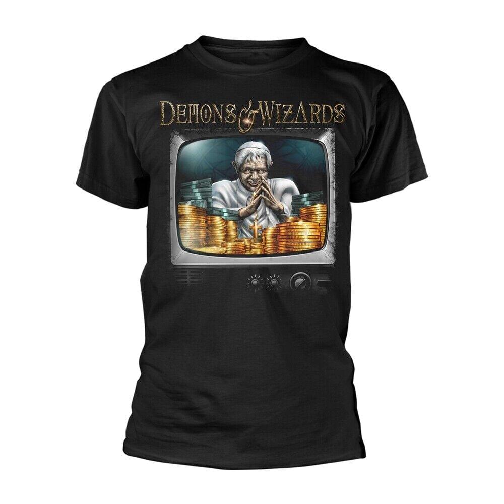 DEMONS & WIZARDS - MIDAS DISEASE BLACK T-Shirt, Front & Back Print ...