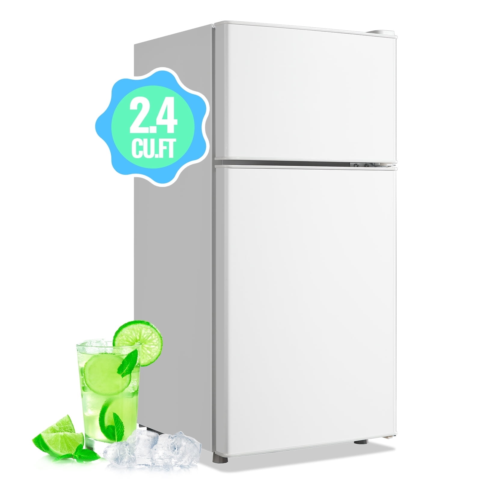 DEMULLER 2.4 Cu.ft Mini Refrigerator Small Fridge with Freezer Drink ...