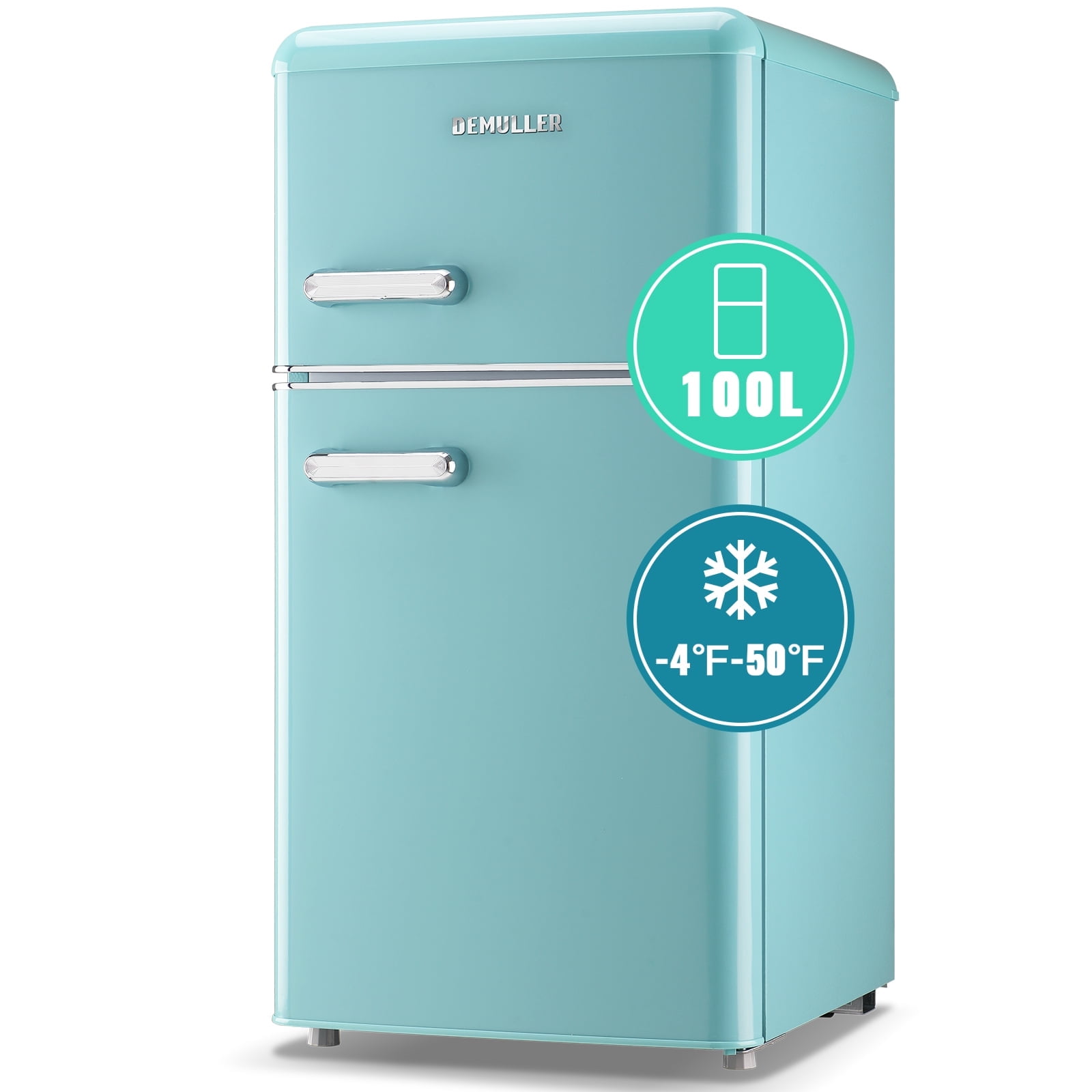DEMULLER 3.6 Cu.ft Mini Fridge with Double Door Small Refrigerator ...