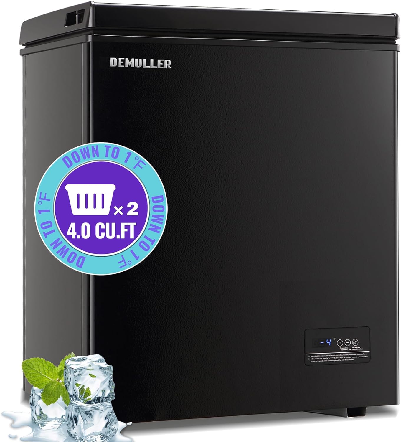 DEMULLER Compact Upright Freezer, Large Storage with 7 Adjustable ...