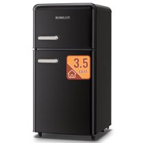DEMULLER Double Door Mini Fridge, 7 Speed Temp Control, YX-100-Black ...
