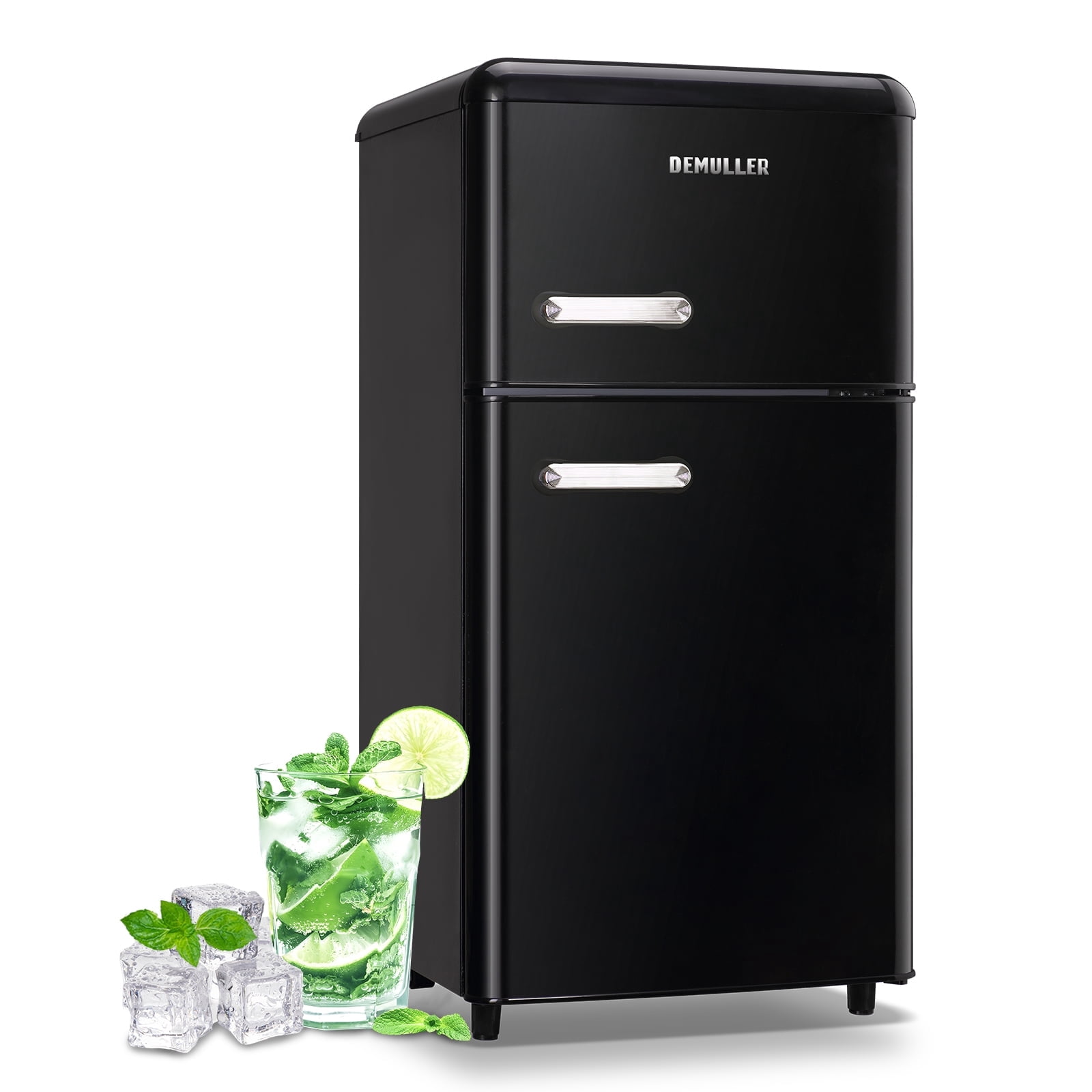 NEW DEMULLER Mini Fridge with Freezer APPLIANCES Compact Retro ...