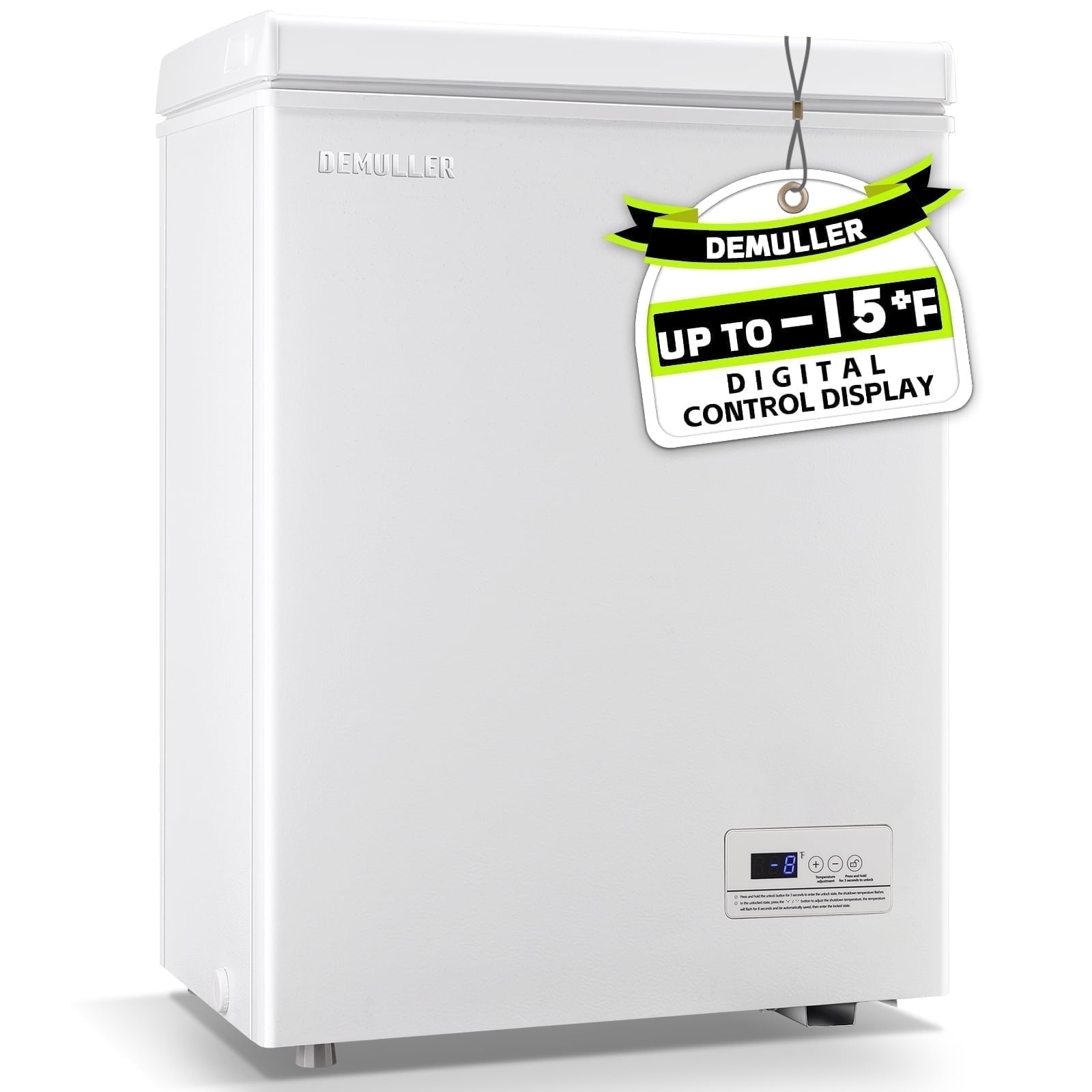 DEMULLER Small Freezer Chest Freezer with 2 Baskets Electronic Control ...