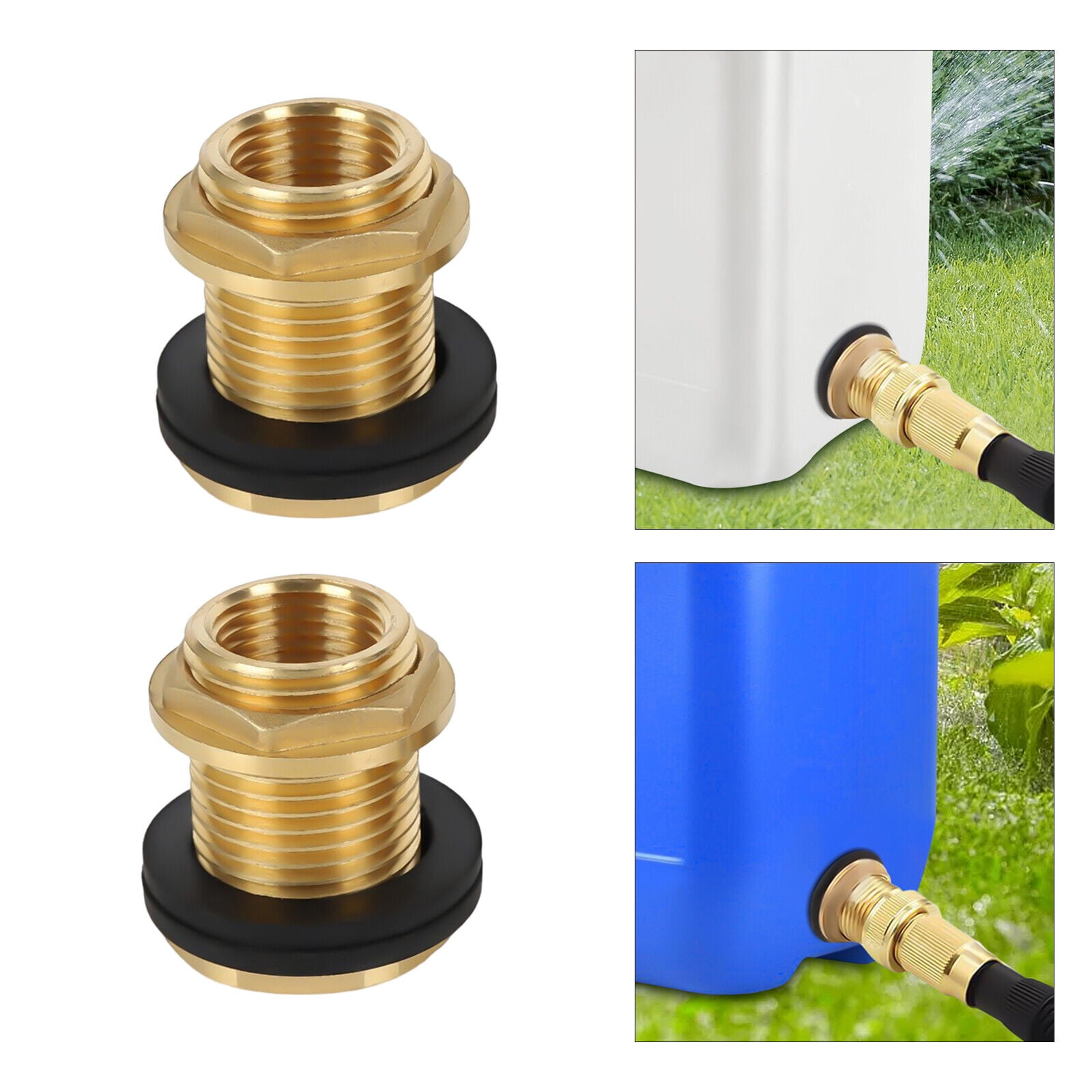 DENEST 1/2in Female NPT 3/4" Male Soild Brass Water Tank Connector ...