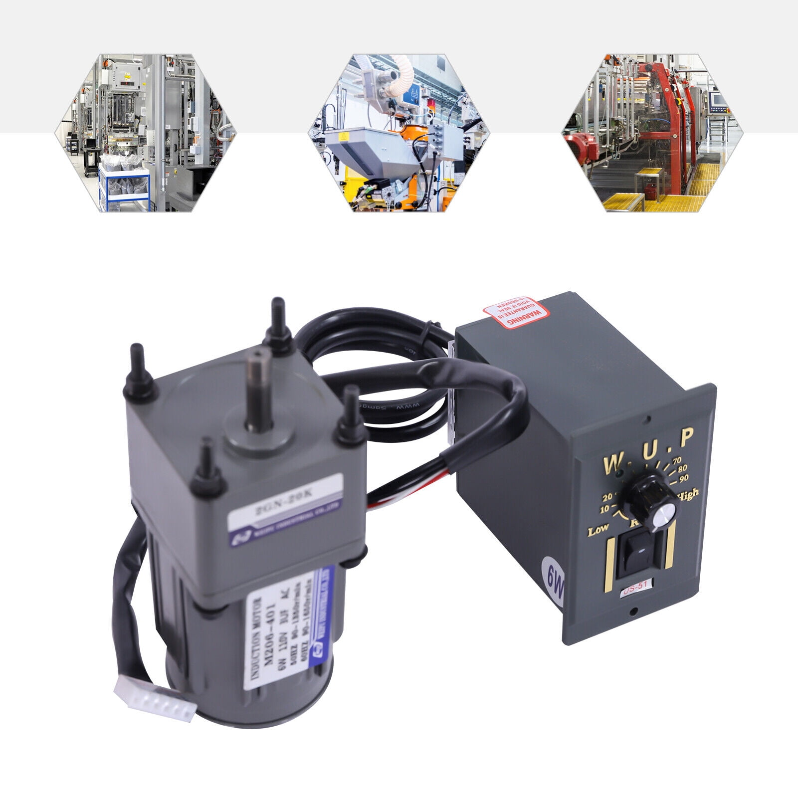 DENEST 110V High Efficiency Electric Motor Speed Adjustable Gear Motor ...