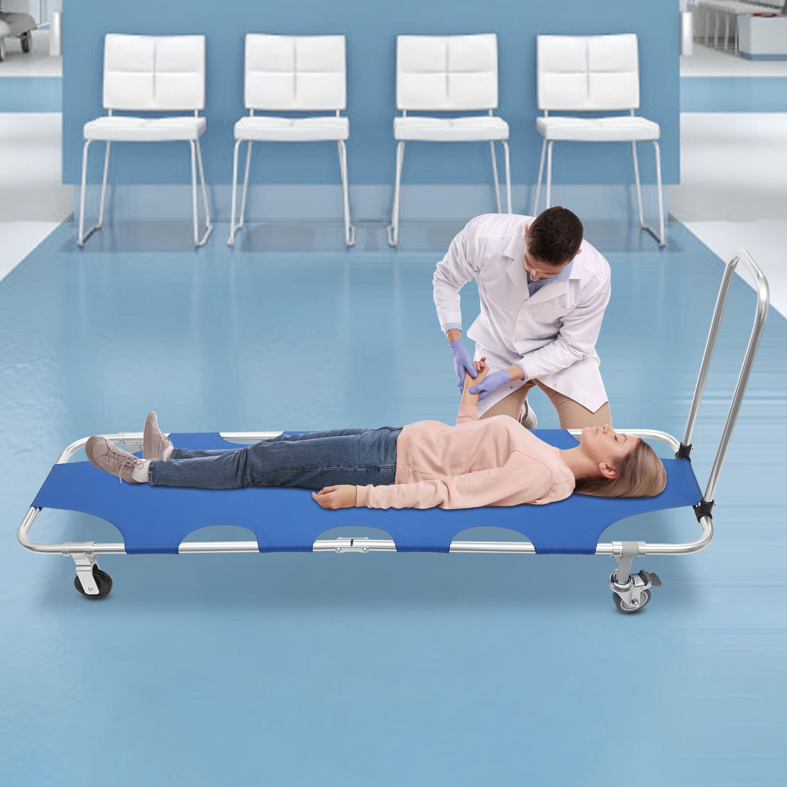 DENEST 159kg/350.53lbs Portable Emergency Medical Stretcher Hospital ...