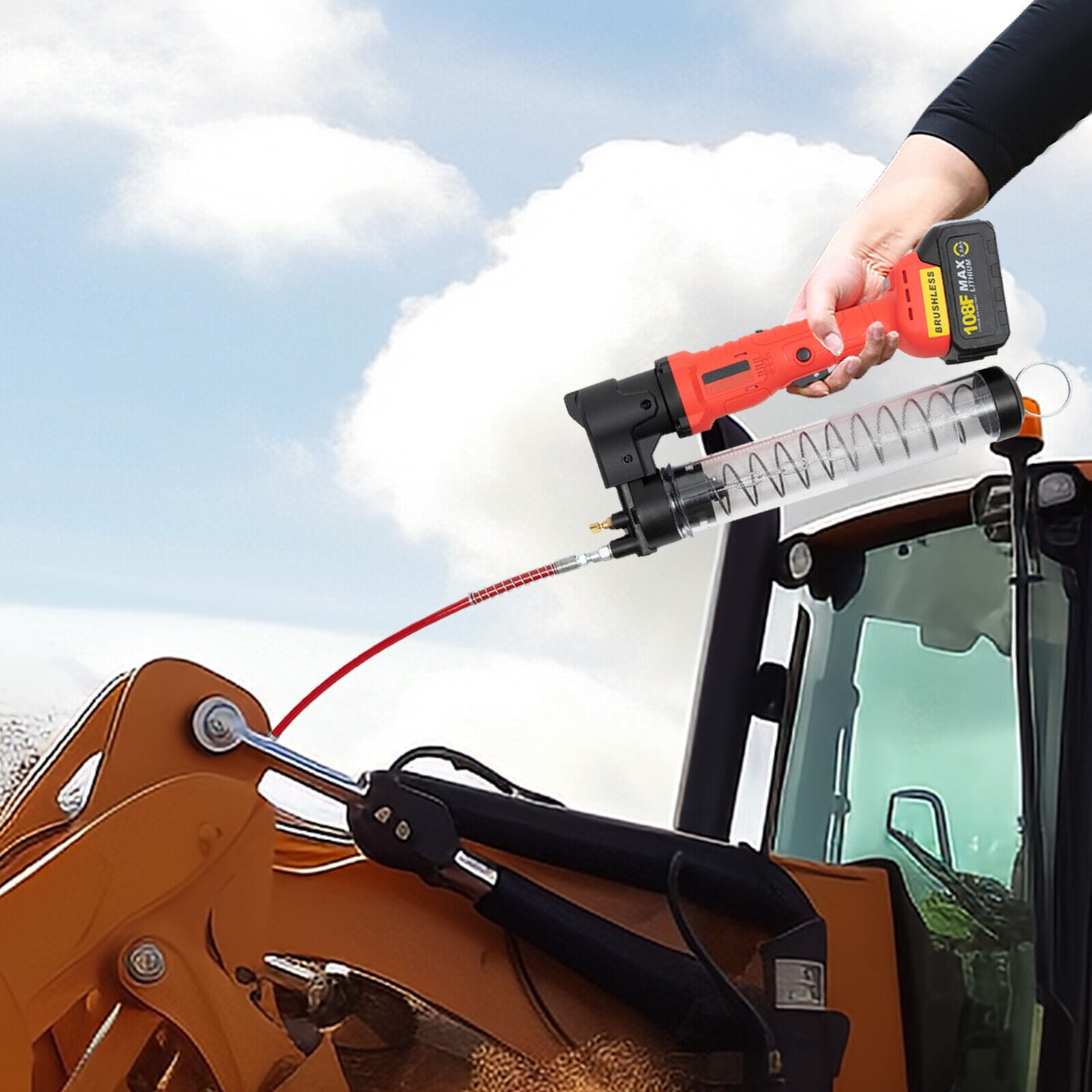 DENEST 18V Electric Grease Gun Set Cordless Rechargeable Grease Gun Kit ...