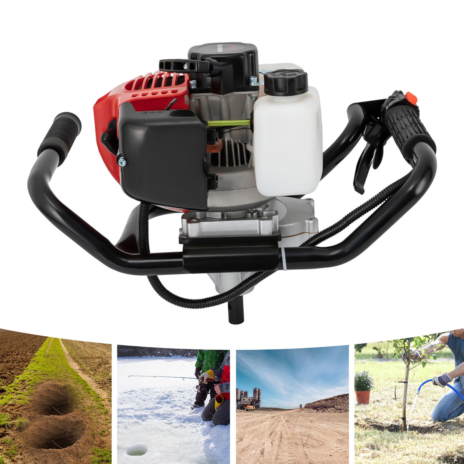 DENEST 2-Stroke Post Hole Digger Engine, 52CC Gas Powered Earth Auger ...