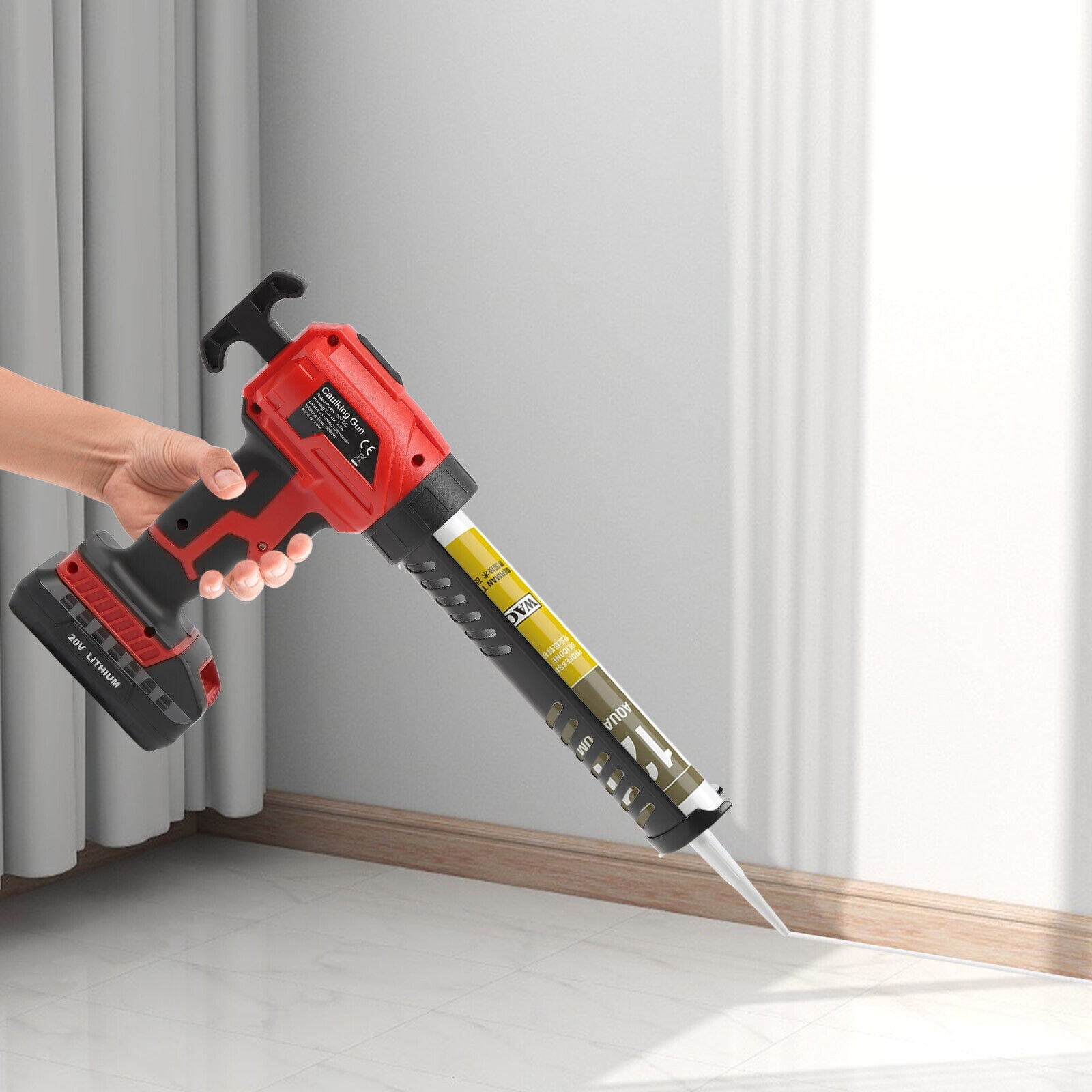 DENEST 20V Electric Caulk Gun, Max Cordless Caulking Gun with Battery, Adjustable Speed ...