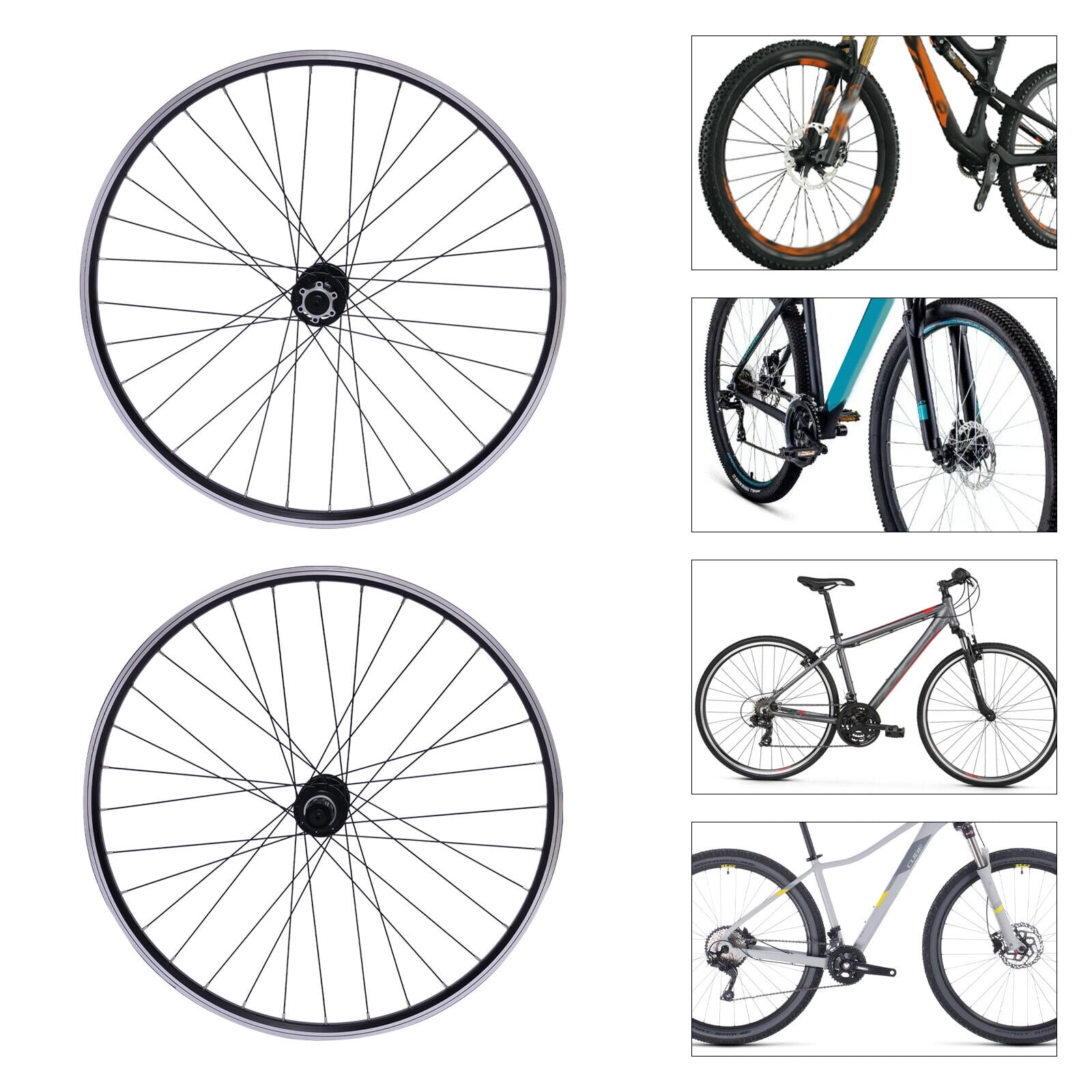 DENEST 29" Quick Release Front Rear Wheels Black Wheels Mountain Bike ...