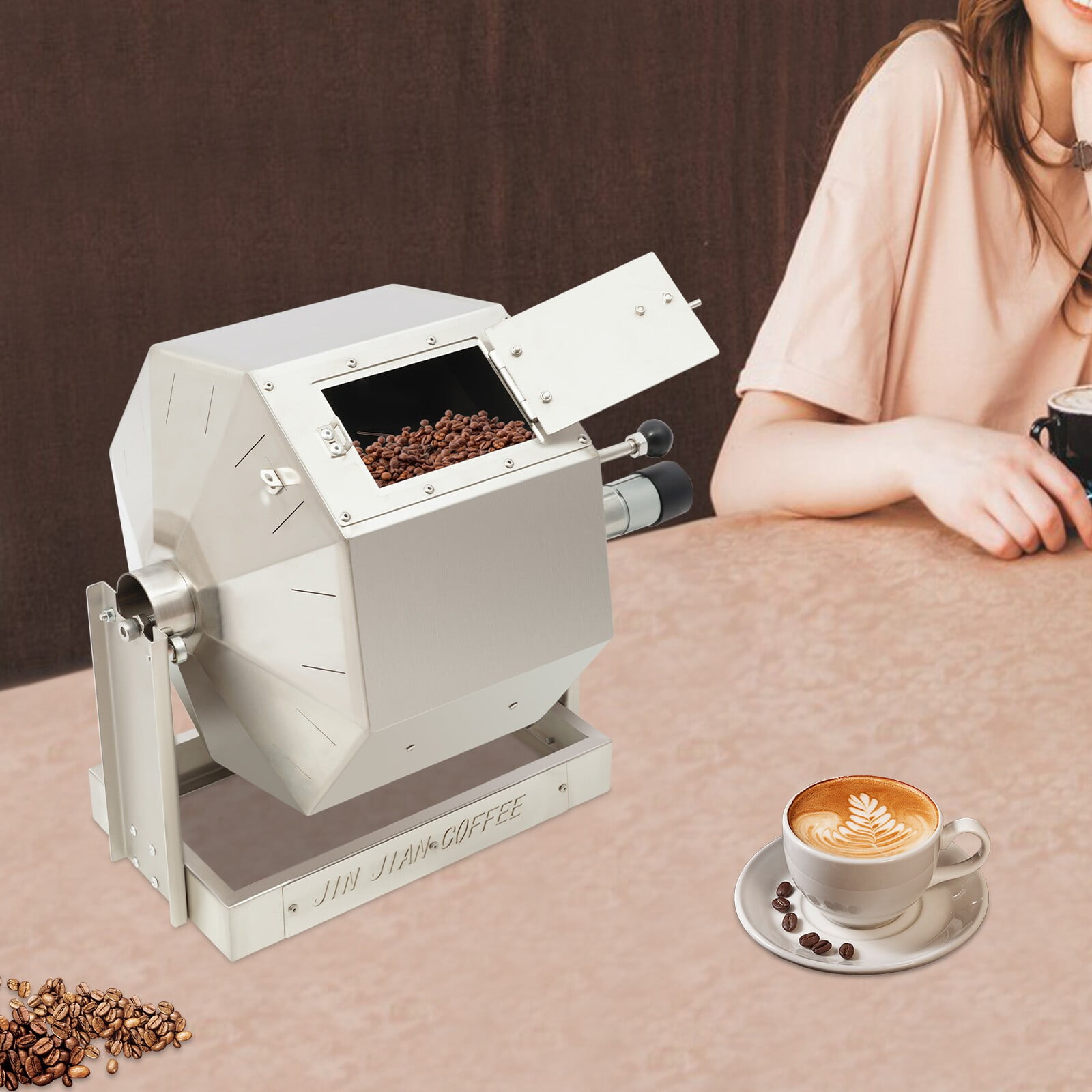 DENEST 3.83gal Electric Coffee Bean Roaster with Speed Controller Gas ...