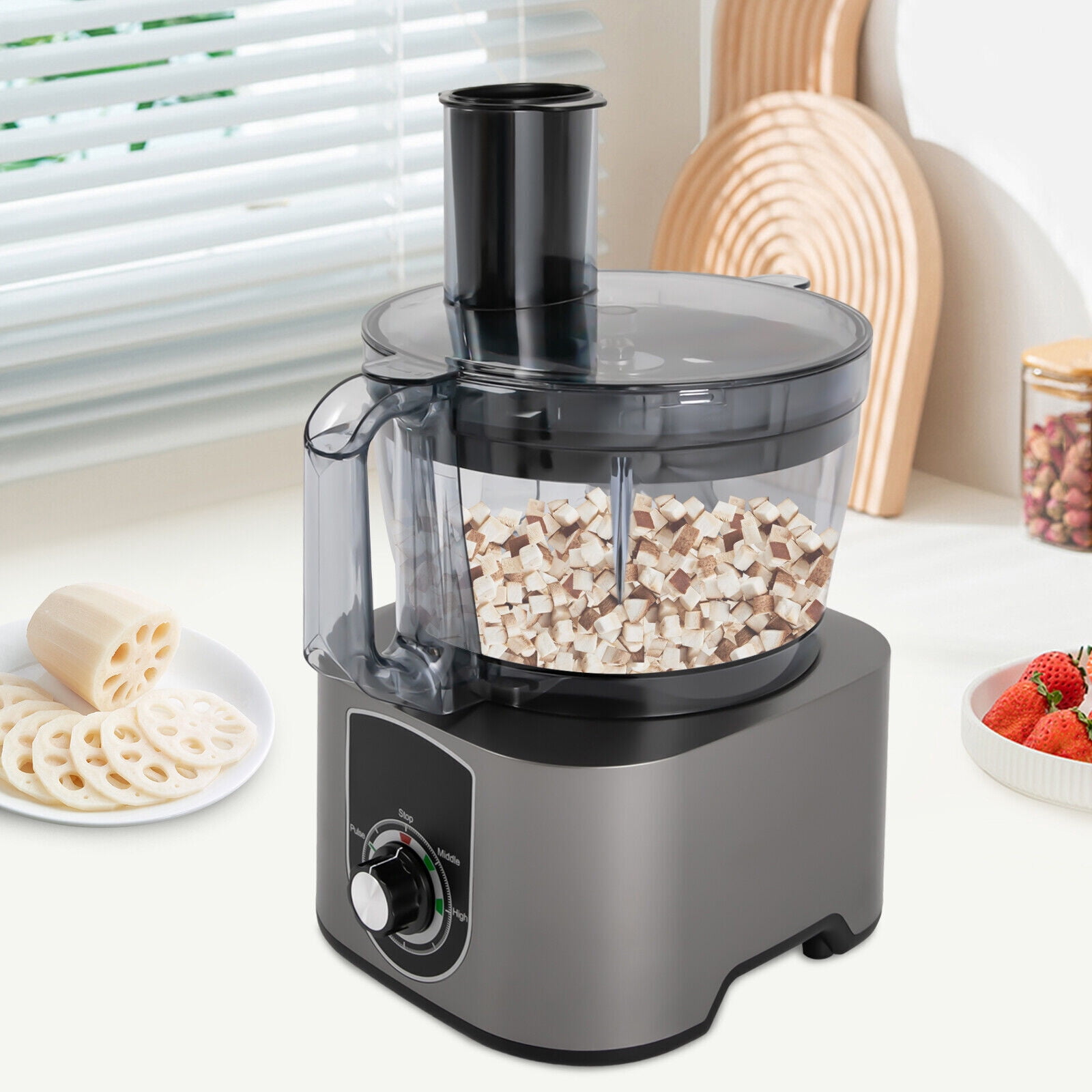 DENEST 3-In-1 Electric Vegetable Slicing Machine Fruit Dicing Machine ...