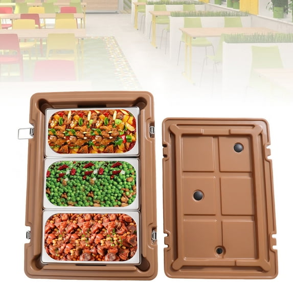 DENEST 3 Pans Hot Box Insulated Food Pan Carrier fits Catering ...
