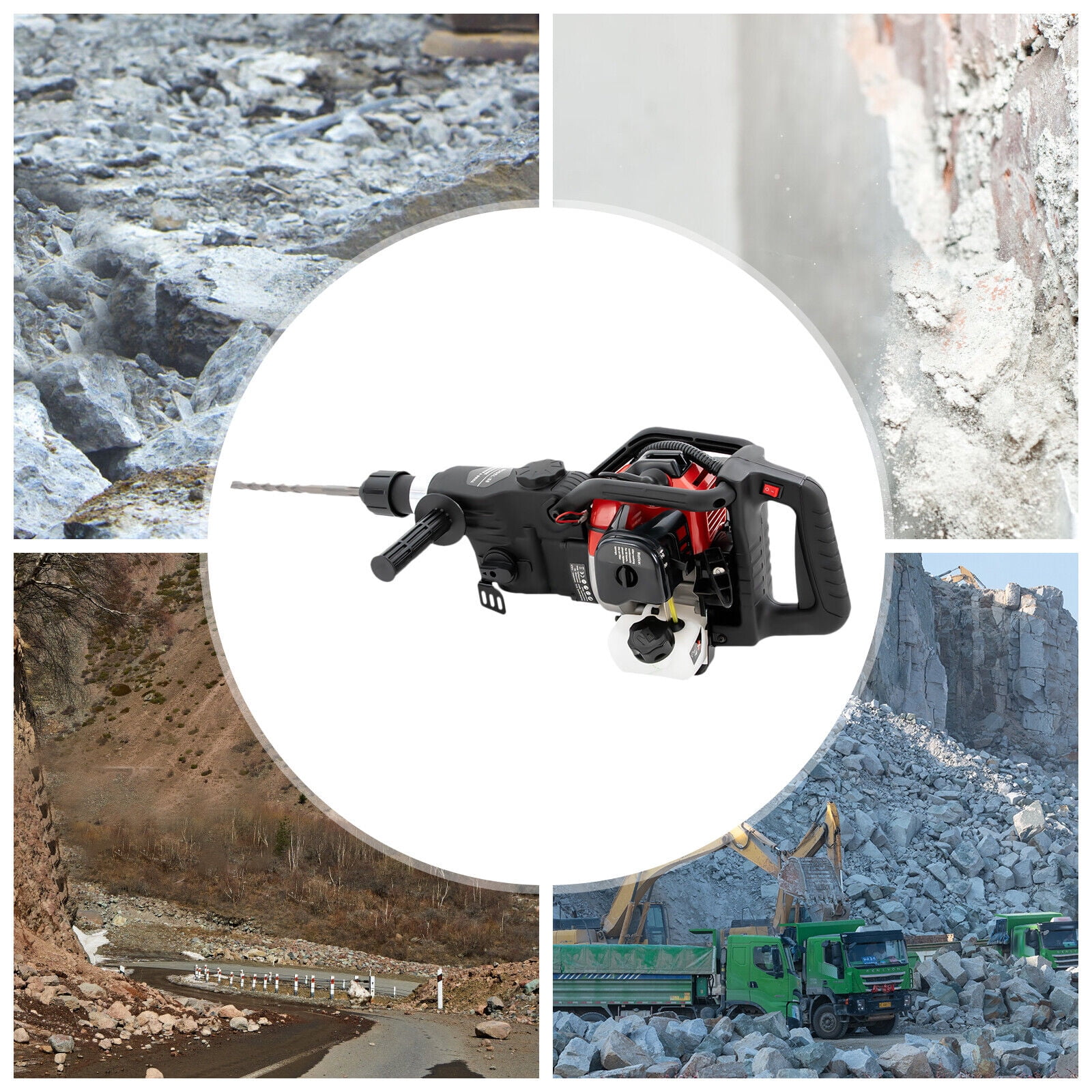 DENEST 32.7cc 2 Stroke Gas Powered Demolition Jack Hammer Concrete ...