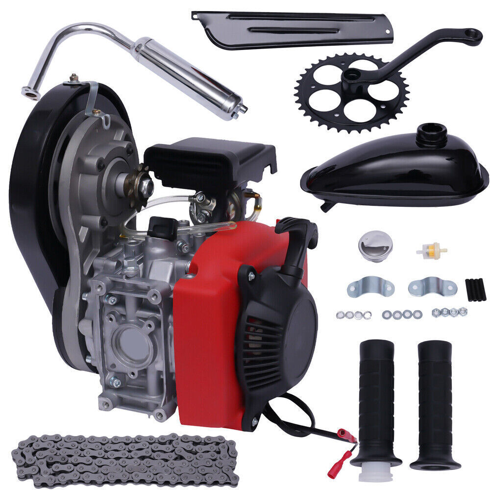 Aiqidi 49CC Engine 2 Stroke Pull Start Single Cylinder Air-cooled Motor with Fuel Tank for ATV ...