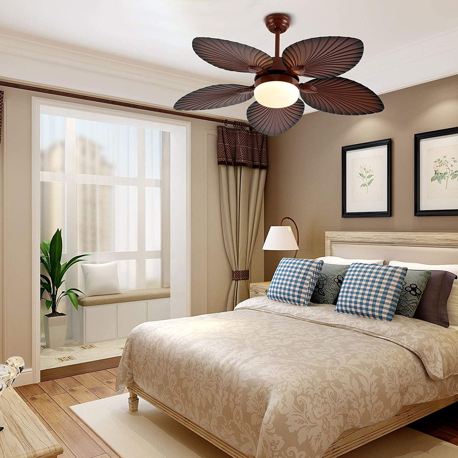 DENEST Modern 42" Indoor Ceiling Fan with Light, 3 Color Changes ...