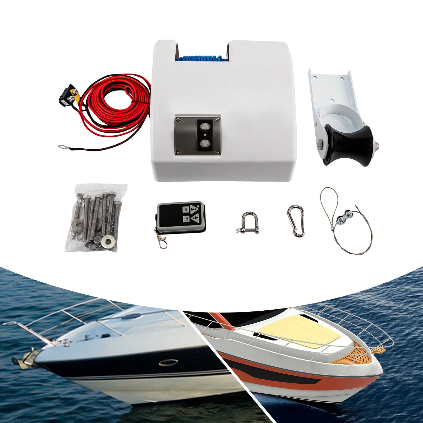 DENEST 45 LBS Saltwater Boat Electric Windlass Anchor Winch Marine with ...