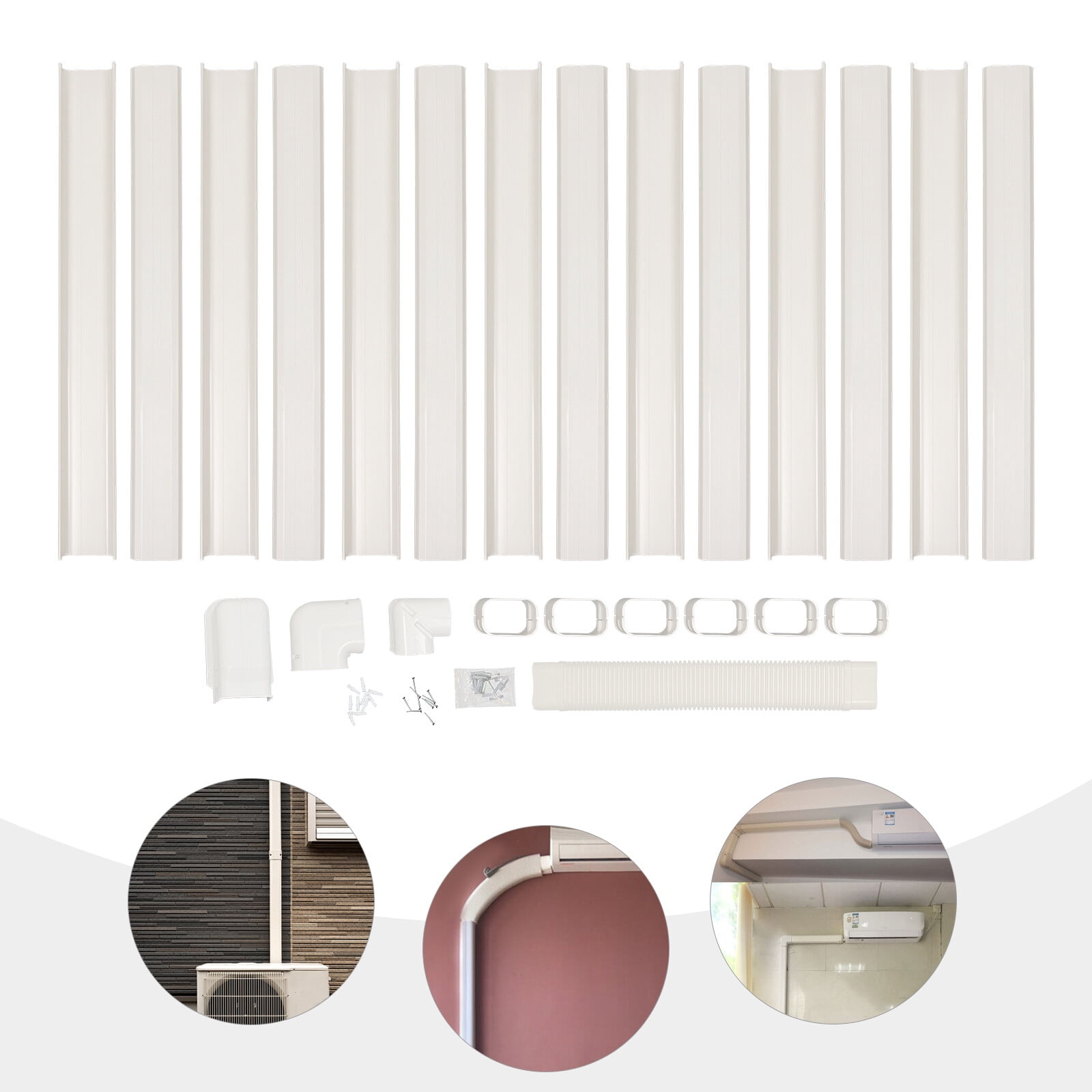 DENEST 4in W 25ft L Pro AC Line Set Cover Kit PVC Air Conditioner Line ...