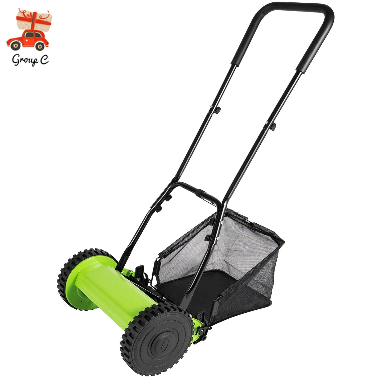 DENEST 5-Blade Dual Wheel Lawn Mower Manual Push Reel Grass Cutting ...