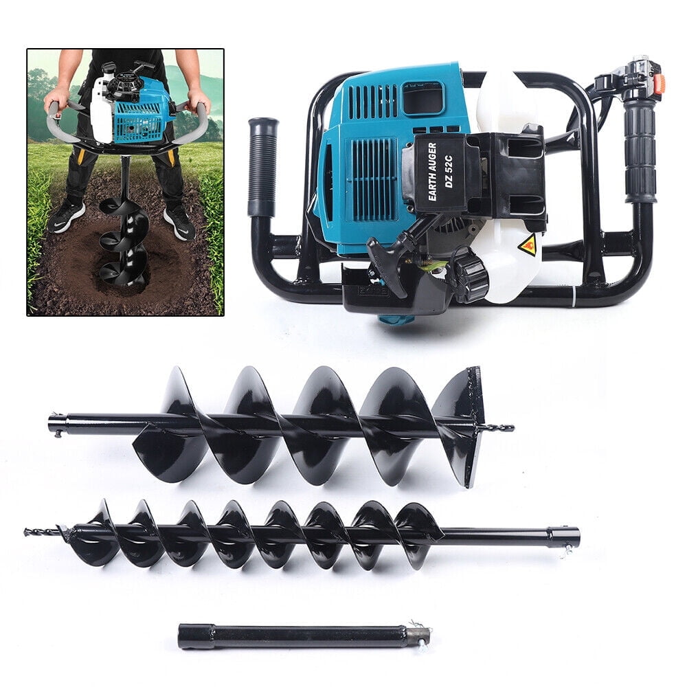 "DENEST 52CC Gas Powered Post Hole Digger, 2 Stroke Earth Auger with 4 ...