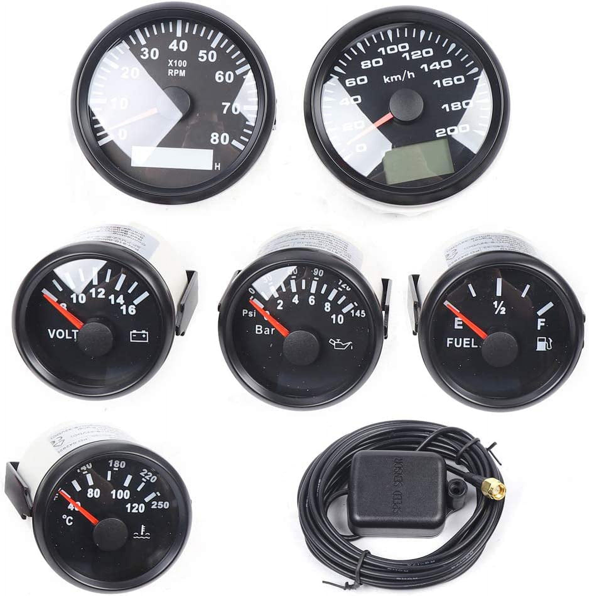 DENEST 6 Gauge Set GPS Digital Speedometer for Trucks, Motorcycles ...