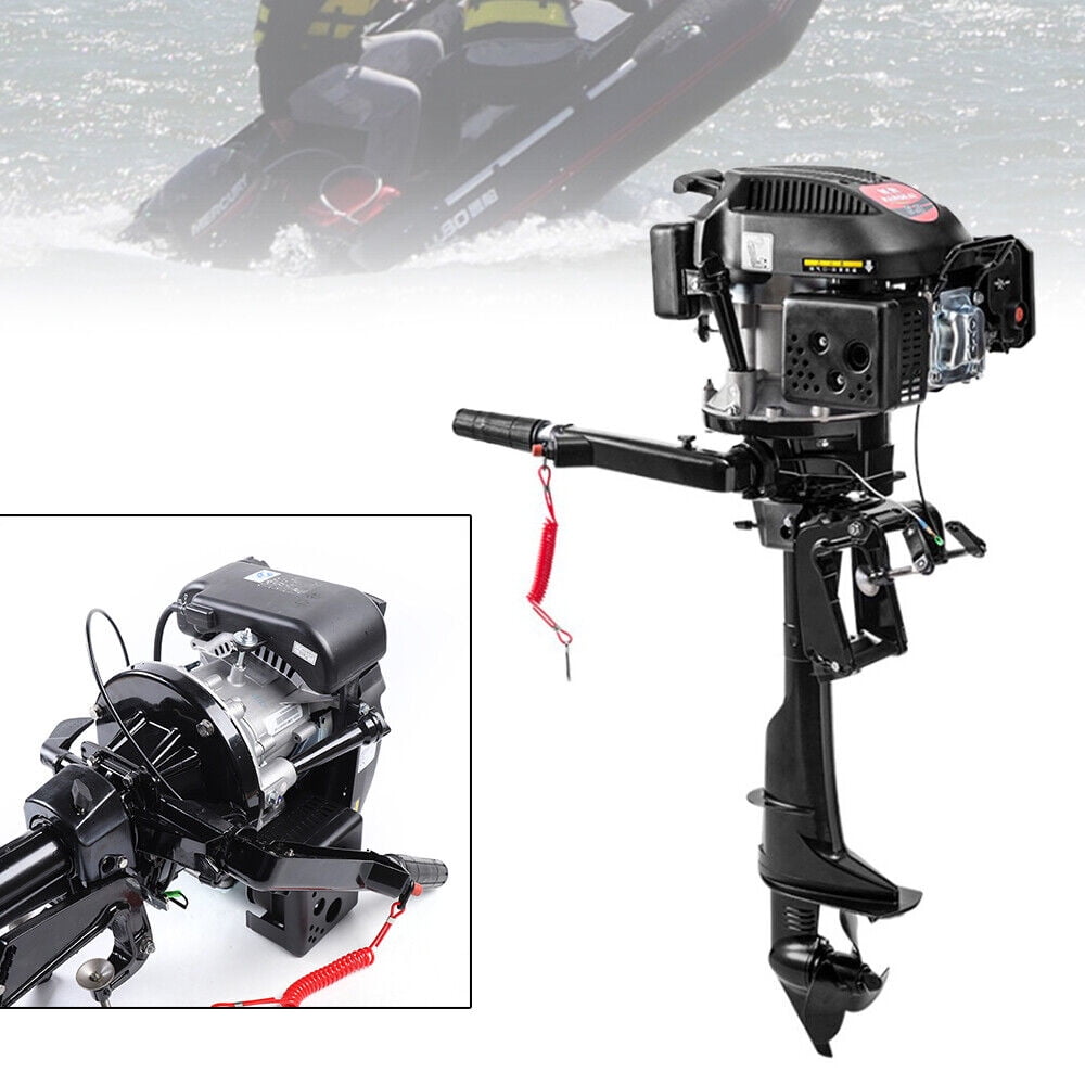 DENEST Marine 6 HP 4-Stroke Gas Outboard Motor, Fishing Boat Engine ...