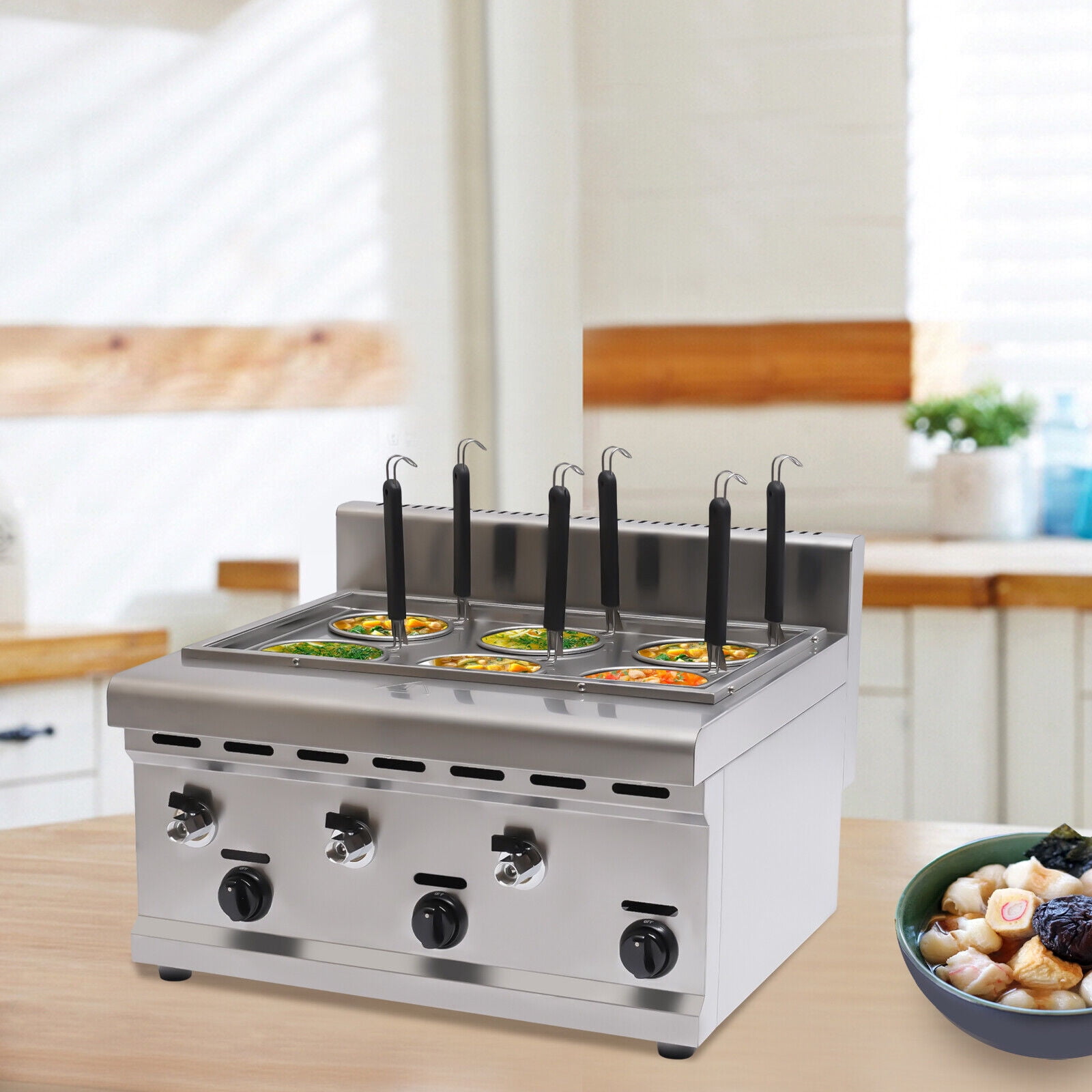 DENEST 6 Holes Gas Propane Noodle Ramen Pasta Cooker Machine Desktop ...
