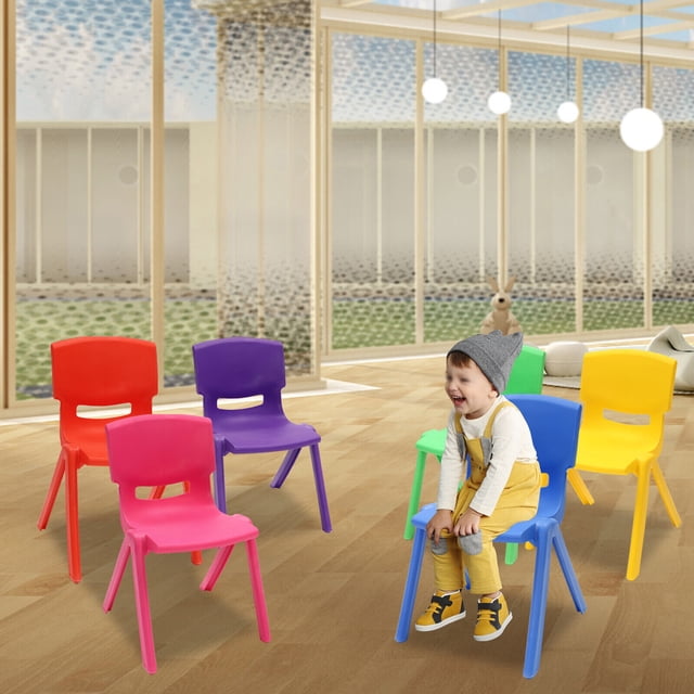 DENEST 6 Pcs Stackable Kindergarten Chairs for Kids - Durable Plastic ...