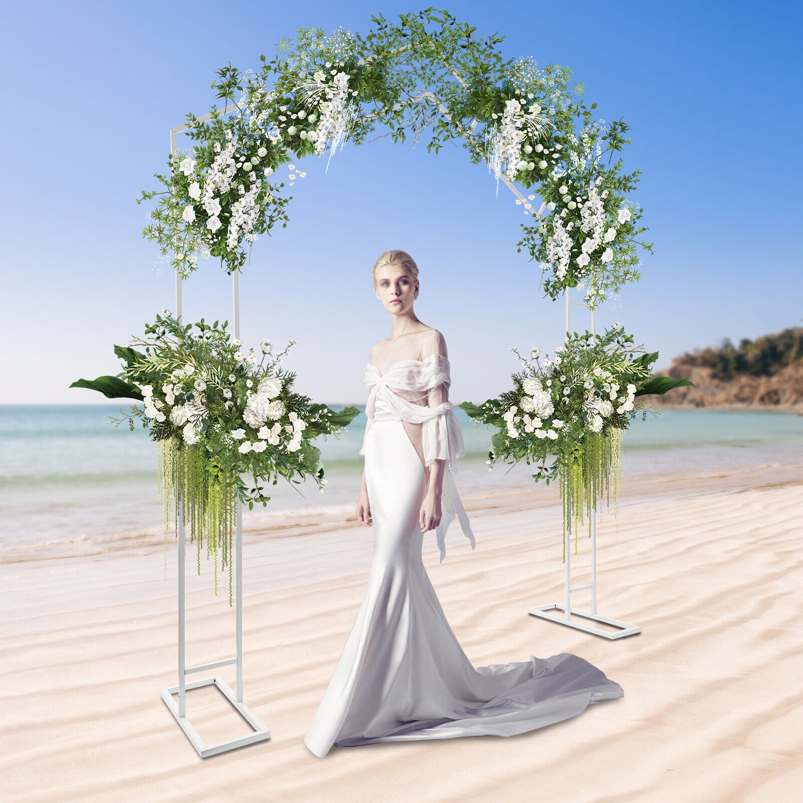 DENEST 7.87ft Metal Arch Wedding Sturdy Base For Garden Party for ...