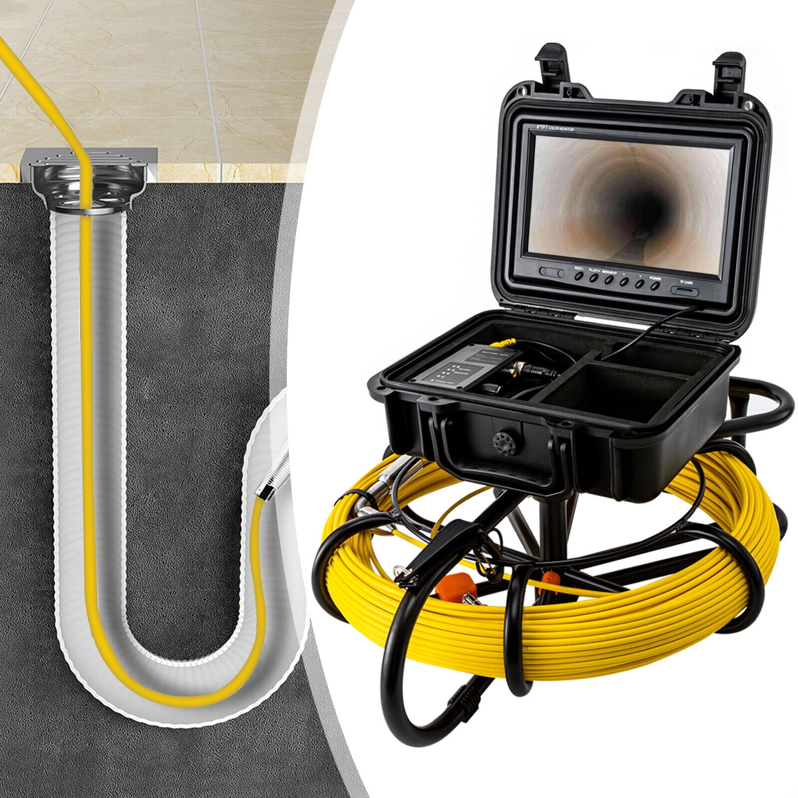 DENEST 9" LCD Pipe Inspection Pipeline Drain Sewer Waterproof Camera ...
