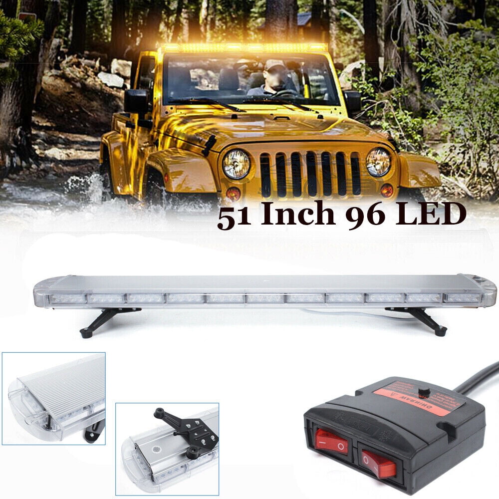 DENEST 96 LED Emergency Strobe Light Bar Beacon Warn Tow Truck Response Amber 51''US - Walmart.com