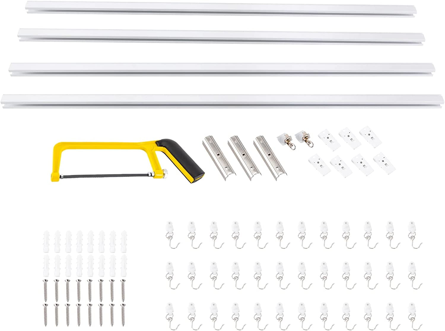 DENEST 9ft - 12ft Wall Mount Track Kit Curtain Rail Thickened Aluminum ...