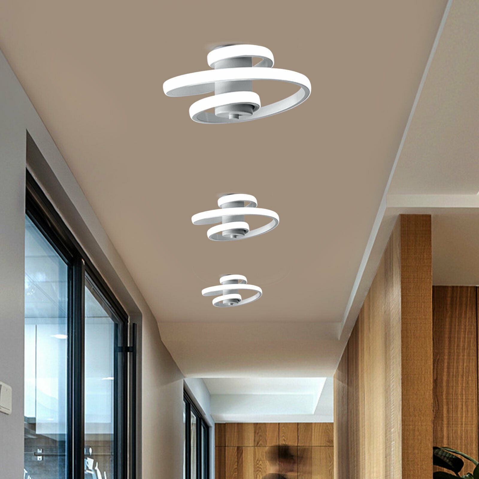 DENEST Acrylic LED Ceiling Light Lamp Modern Elegant Hallway Bedroom ...