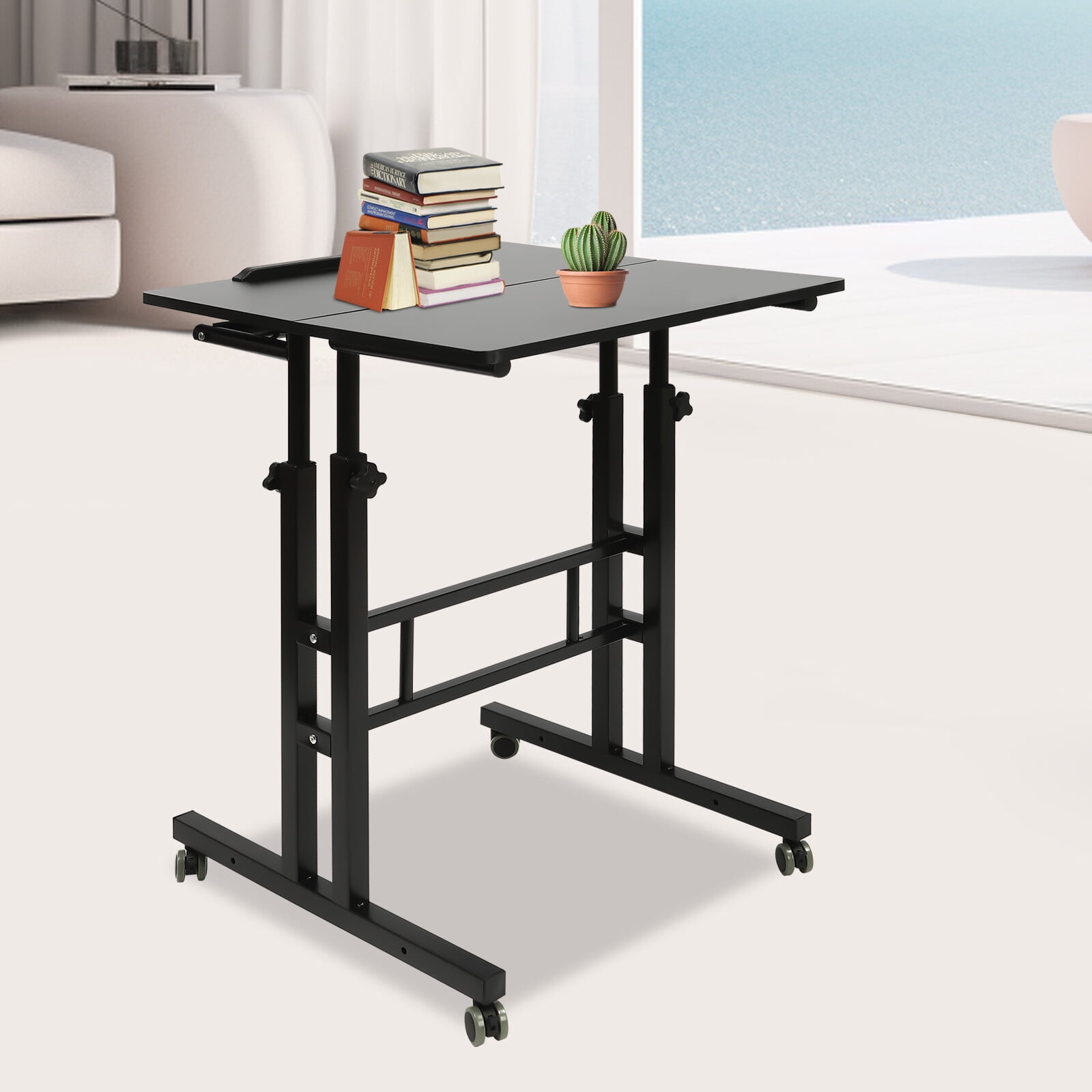 DENEST Adjustable Height Mobile Stand Up Desk with Wheels for Home ...