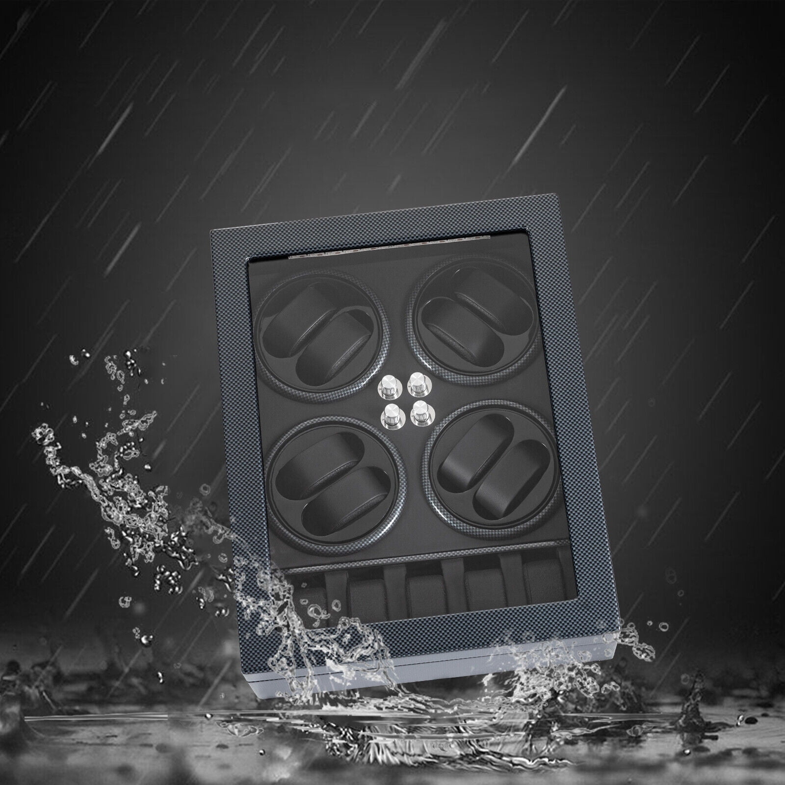 DENEST Automatic Rotation 8 Watch Winder Box w/5 Watches Display ...