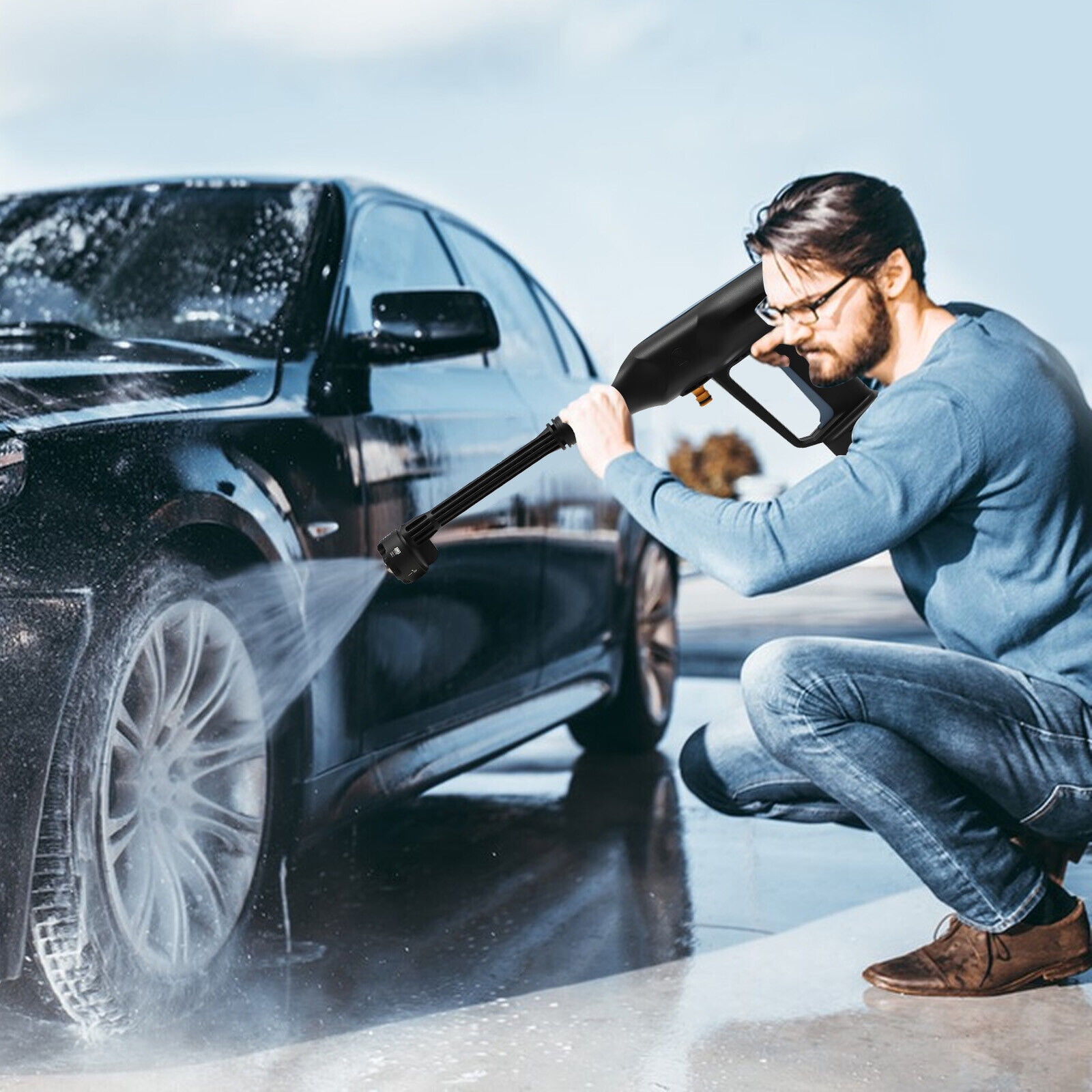 DENEST Electric High Pressure Water Spray Car Gun Cordless Portable ...