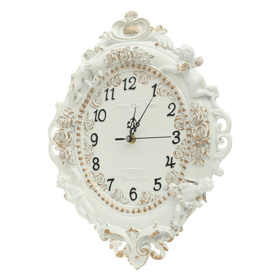 DENEST European Style Resin Wall Clock, Retro Silent Clock with Angel ...