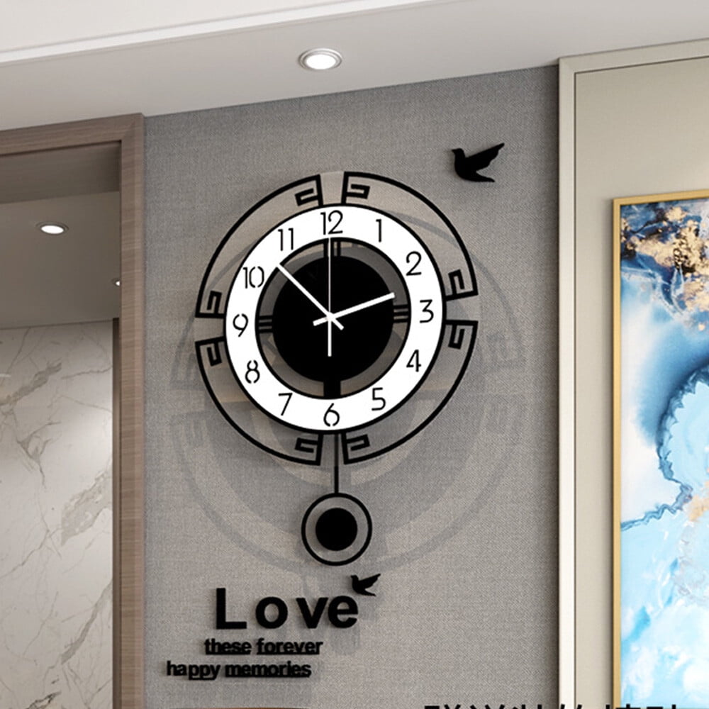 DENEST European Wall Clock Pendulum Clock Quartz Mute Hanging Watch ...
