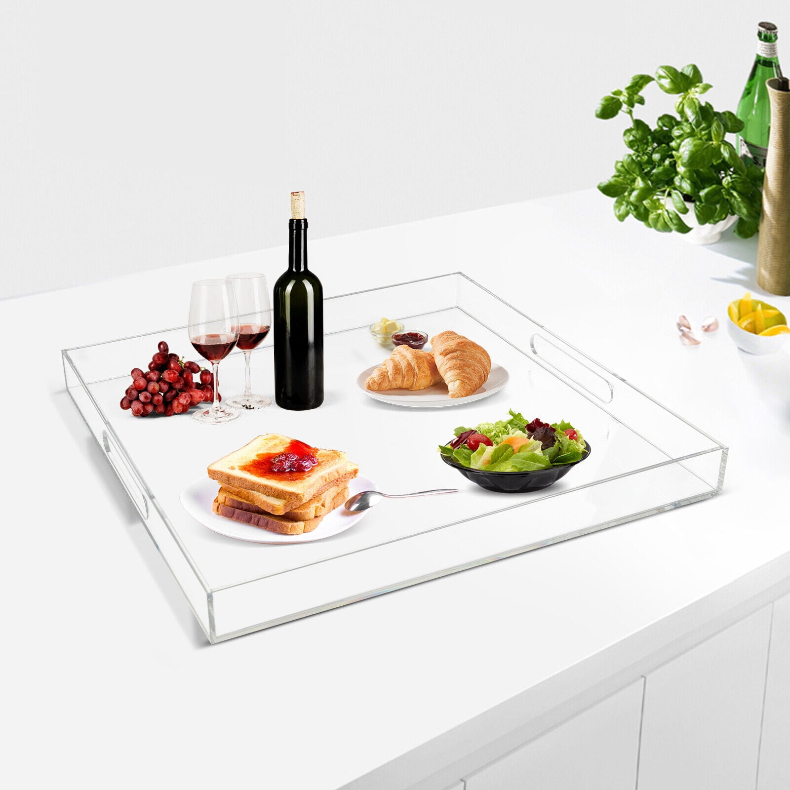 DENEST Food Serving Tray Parties Large Countertop Organiser Square ...