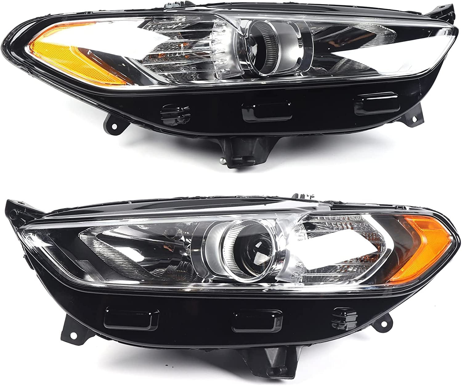 DENEST For Ford Fusion 2013-2016 Headlights Headlamps Assembly Chrome ...